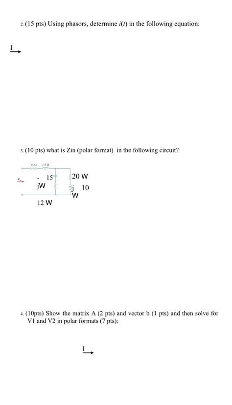 Solved Pts Using Phasors Determine I T In The Chegg Com