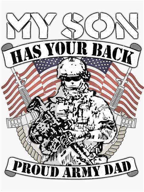 My Son Has Your Back Proud Army Dad Military Father T 1201 Sticker