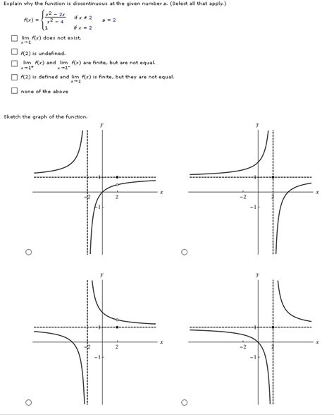 Solved Explain Tunction Discontinuous At The Given Number Seledall