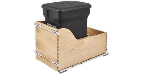 Rev A Shelf 4WCSC CKBK 1 Wood Classics 12 W Pull Out Compost Bin Drawer System With Rear Storage