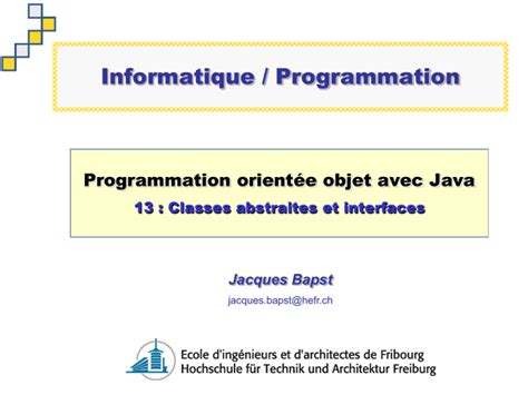 Java Classes Abstraites Et Interfaces