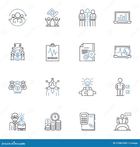 Customer Profiling Line Icons Collection Demographics Psychographics Behavior Preferences