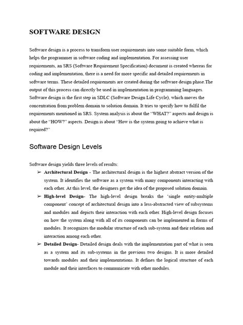 Eee1231 Software Engineering Software Design 2023 Pdf Systems