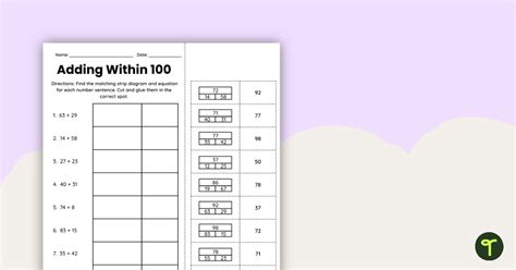 Model Equations With Tape Diagrams Worksheets [pdf] 6 Ee B 6