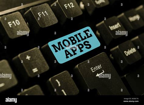 Text Caption Presenting Mobile Apps Word Written On A Software Application Designed To Run On