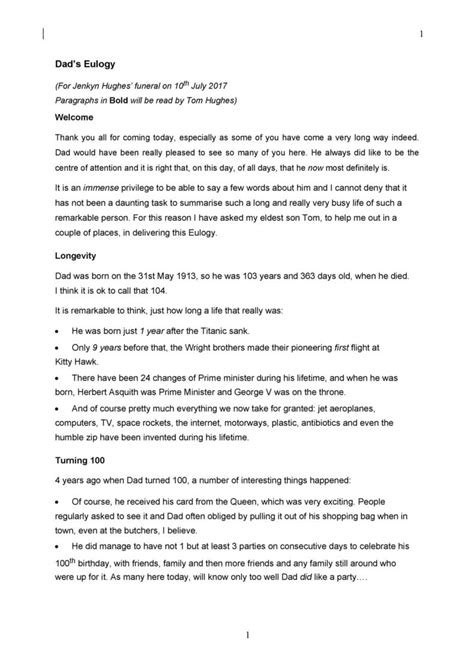 50 Best Eulogy Templates For Relatives Or Friends ᐅ Templatelab