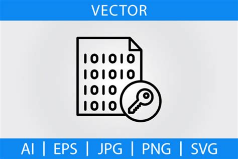Vector File Encryption Key Outline Icon Graphic By Sam Designs · Creative Fabrica