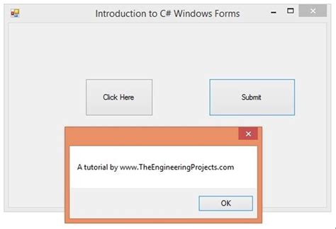 How To Use Button In C Windows Form The Engineering Projects