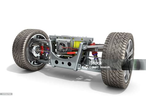 전기 자동차 Cystem 축 거 차량 전기 드라이브 시스템 및 배터리 팩에서 3d 렌더링 화이트와 전기 연료 및 전력 생산에 대한 스톡 사진 및 기타 이미지 Istock