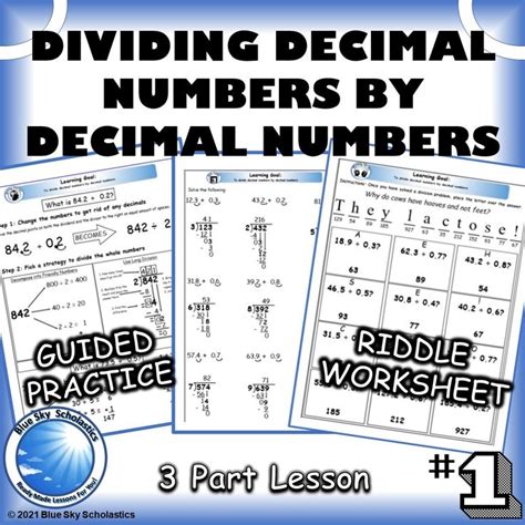 Dividing Decimal Numbers By Decimal Numbers 3 Part Lesson Riddle