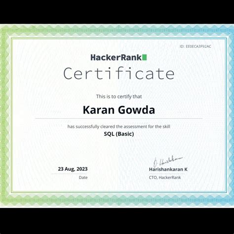Karan Gowda On Linkedin Happy To Share That I Have Obtained A New Certificate From Hackerrank