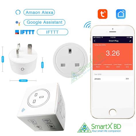 Smartx Wifi Smart Socket Plug 20a Uk Type With Power Monitoring Smartx Bd