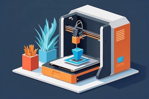 Premium Photo 3d Printer Creating A Prototype Vector Illustration In