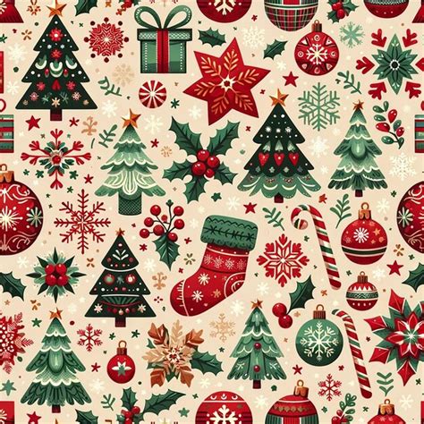 Festive And Holiday Themes Seamless Pattern Premium Ai Generated Image