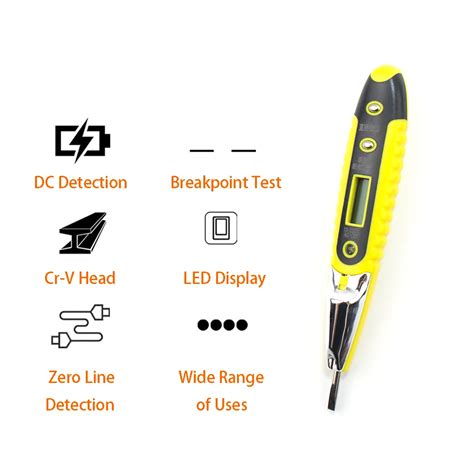 전압 테스트 펜 12 220v 비접촉식 Lcd 디지털 디스플레이 테스터 Acdc Electroprobe With Light Screwdriver 전원 콘센트 검출기도구