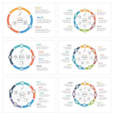 Set Infographic Elements Cricle Diagram Flowchart Pyramid Steps Options Workflow Stock Vector By
