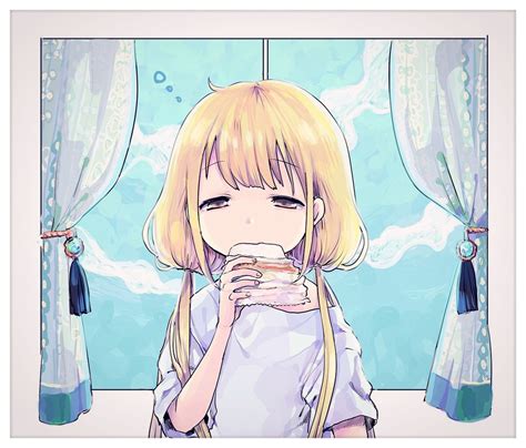 Safebooru 1girl Blonde Hair Bread Bread Slice Brown Eyes Comeco