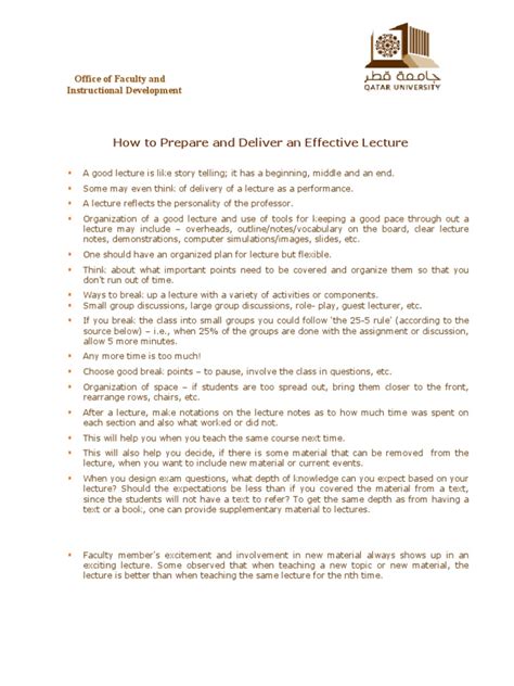 pdf how to prepare and deliver an effective lecture dokumen tips