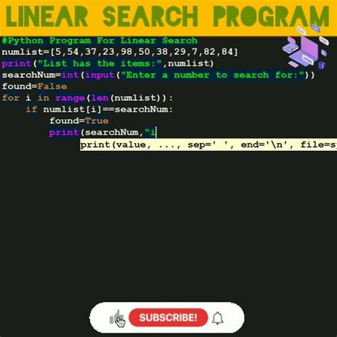 Python 75 Linear Search Program In Python Python Programming