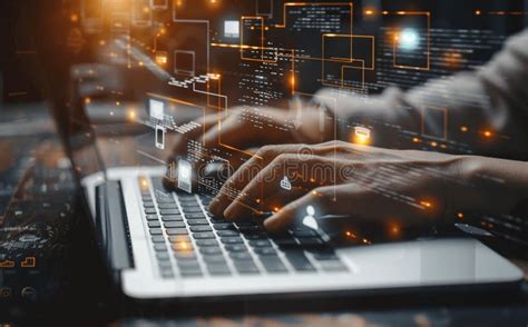Digital Business Workflow Automation And Process Management Analysis With Flowchart On Laptop