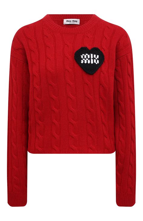 Женский красный кашемировый свитер Miu Miu — купить в интернет магазине ЦУМ арт Mml623 109f F0011