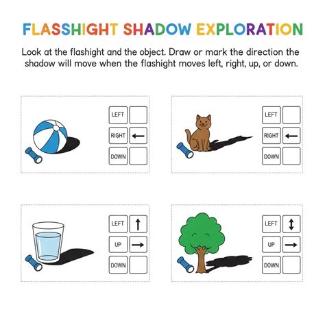 Flashlight Shadow Exploration Worksheet Download And Print Now
