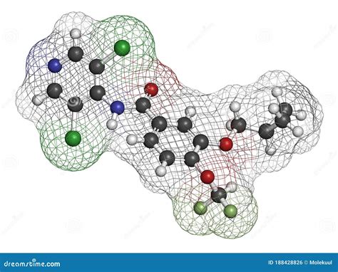 Roflumilast Copd Drug Molecule Pde4 Inhibitor Skeletal Formula Vector