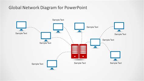 Global Network Diagram For Powerpoint Slidemodel