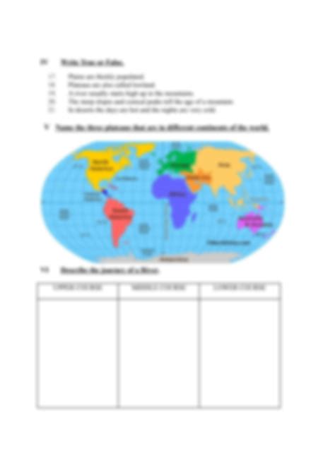 SOLUTION Grade 5 Major Landforms Work Sheet CBSE Studypool