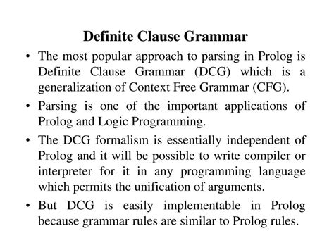 Ppt Definite Clause Grammar Powerpoint Presentation Free Download Id3282438