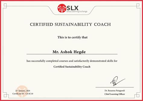 Ashok Hegde On Linkedin Completed The Sustainability Coach Program