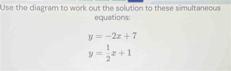 solved use the diagram to work out the solution to these simultaneous