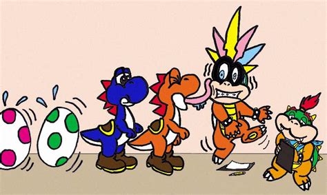 Iggy Bowser Jr And Yoshies By Wackko200 On Deviantart