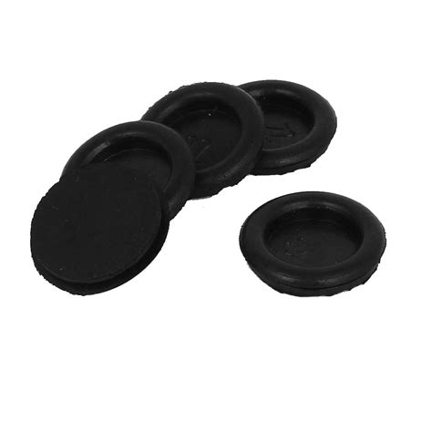 5pcs Caucho Negro Closed Ciego Tapón Obturador Agujero Alambre Cable