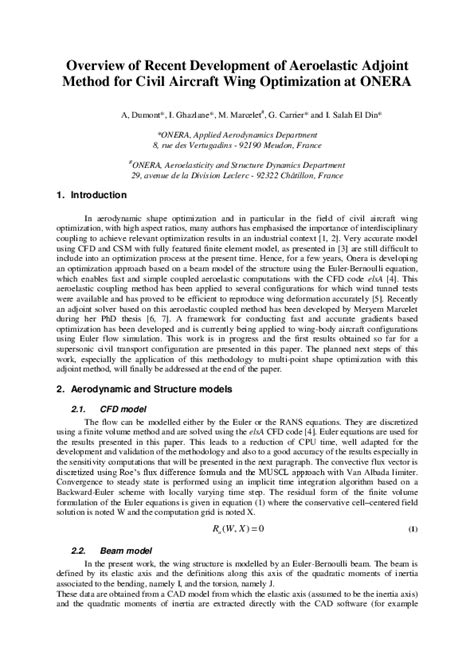 Pdf Overview Of Recent Development Of Aeroelastic Adjoint Method For Civil Aircraft Wing