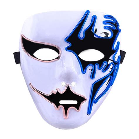 Máscara De Luz Led Neón Z Smilefun Halloween Máscaras Neomasc