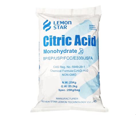 25kg Citric Acid Monohydrate Packaging Type Hdpe Bag Rs 86 Kg Id 23283392362