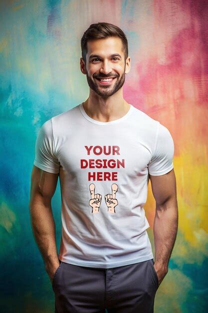 Turkish Ectomorph Skinny Gym Guy With White T Shirt Mockup Premium Ai