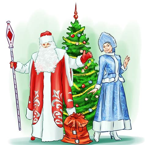 Распечатать Деда Мороза И Снегурочку Цветную 58 фото