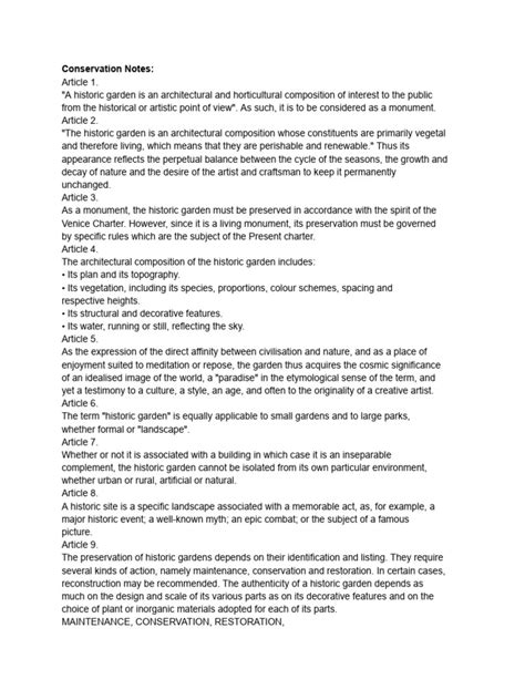 Conservation Notes Pdf Gardens Nature