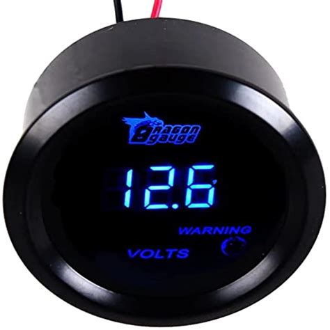 Tiny Force 2 52mm Blue Digital Led Elec Volt Voltage Meter Gauge Boat Car Auto 0