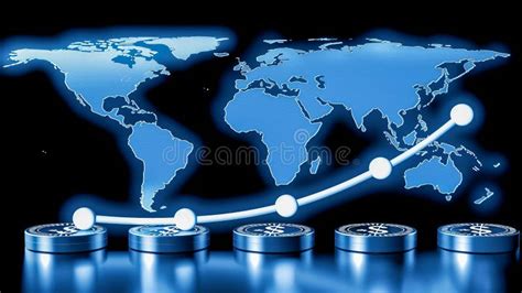 Digital World Map With Connectivity Nodes Stock Illustration Illustration Of Glowing