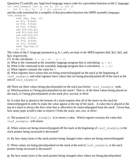 Questions7 And 8 Use High Level Language Source
