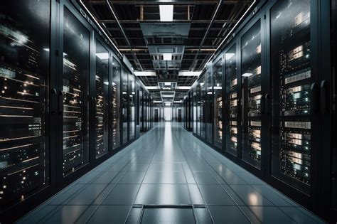 Premium Ai Image Data Center Filled With Rows Of Servers Each Providing Powerful Processing