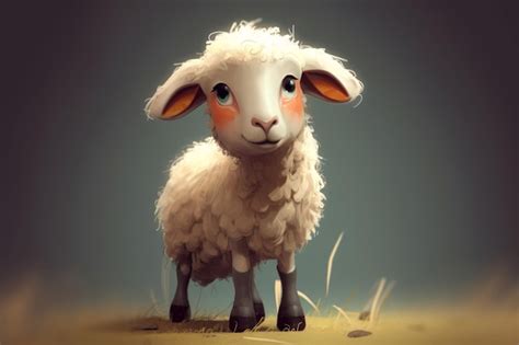 Premium Photo Cute Sheep Cartoon Generate Ai