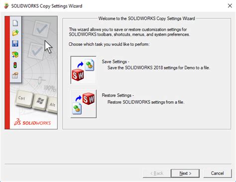 Copy Settings Wizard CCSL SOLIDWORKS Reseller
