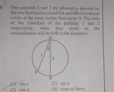 Two Particles 1 And 2 Are Allowed To Descend On The Two Functionless Chor