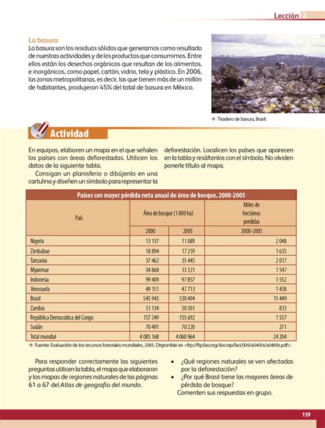 Geografía Quinto Grado 2017 2018 Página 159 De 210 Libros De Texto