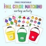 Free Fall Themed Color Matching Printable The Artisan Life
