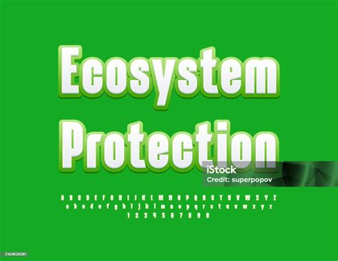 벡터 에코 템플릿 생태계 보호 세련된 알파벳 문자와 숫자 세트 교육에 대한 스톡 벡터 아트 및 기타 이미지 교육 그래픽